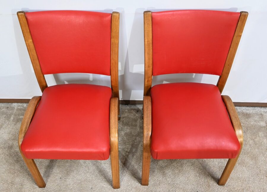 Paire de Chaises « Bow Wood », signée H.Steiner – 1950