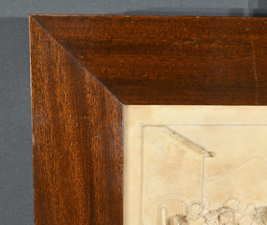 Tableau Bas-Relief en Calcaire Pétrifié, signé CF. Becker – Fin XIXe ...