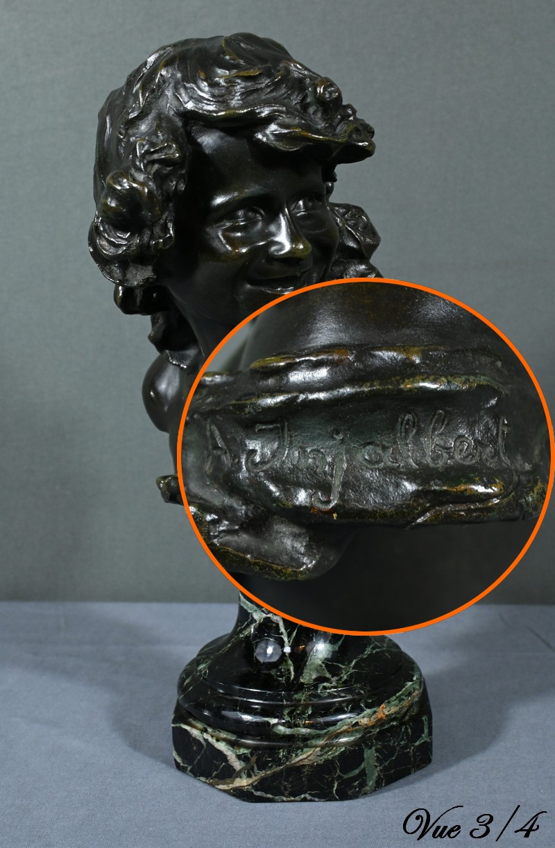 Bronze « Enfant Rieur », signé A. Injalbert – Fin XIXe - Antiquités Lecomte